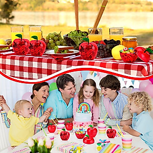 Tanlade Plastic Apple Container Valentine Apple Container Teacher Gifts Bulk Back to School Candy Holder Snow Party Apple Decorations for Valentine Wedding Christmas Party Favor(50 Pcs, Apple)