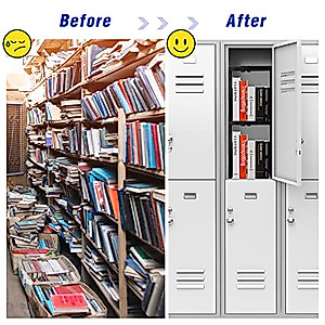 Shimeyao 4 Pieces Locker Shelf Organizer for School Locker ABS Plastic Locker Shelf Organizer Adjustable Width and Height Locker Shelf Organizer for Office and Gym Locker Accessories, Black