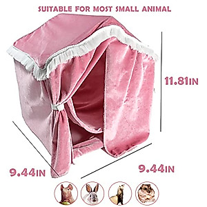 TTANFY Ferret Hideout Bed Extra Large Pink ,Washable, Guinea Pig Bed Small Animal Bed Hideout for Ferrets, Chinchillas, Dwarf
