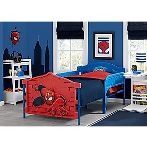 Delta Children Plastic 3D-Footboard Twin Bed, Marvel Spider-Man Snooze 6 inch Memory Foam Twin Mattress (Bundle)
