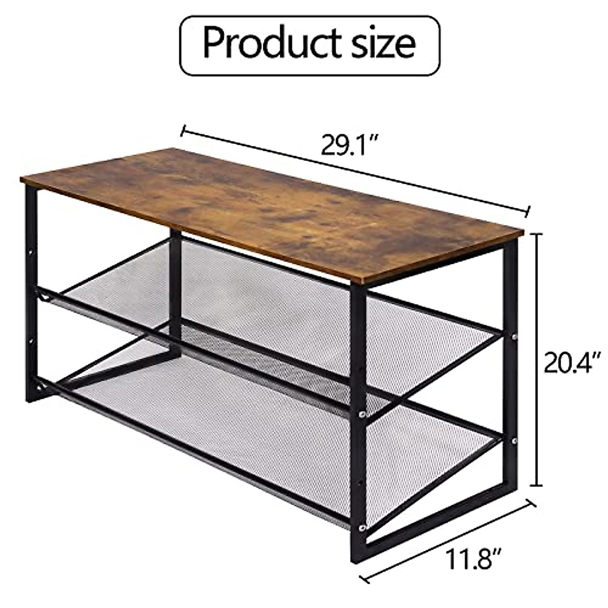 Garden 4 you 3-Tier Tilting Adjustable Freestanding Shoe Rack 6-8 Pairs 29 in Length for Durability and Stability for Entryways, Hallways, Closets, Dormitory Rooms, and Industries