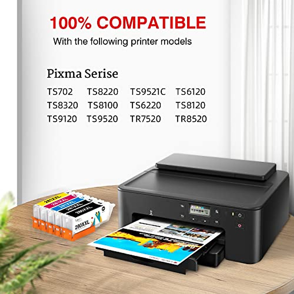 Topkolor 280XXL 281XXL Ink Cartridge Compatible for Canon 280 281 Ink for Printer TR8520 TS6320 TS6120 TR7520 TS6220 TS8120 TS8220 TS9120 TS9520 5 Pack(PGBK Black C M Y)