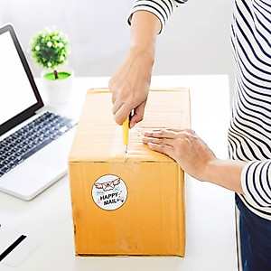 1200 PCS Smells Like Happy Mail Stickers, TNE Creator 2 Pack 1.5 Inch Happy Mail Labels Small Shop Stickers Thank You Customer Sticker Labels for Small Businesses Packaging Sticker, Handmade Sticker