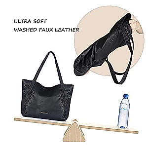 Montana West Hobo Vegan Leather Purses for Women Ultra Soft Shoulder Bags Casual Tote Black