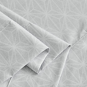 Stripes Bed in a Bag Queen Size 7 Pieces Black Gray Yellow Comforter Sheet Set with Circles All Season Bed Comforter Set (1 Comforter 2 Pillow Shams 1 Flat Sheet 1 Fitted Sheet 2 Pillowcases)