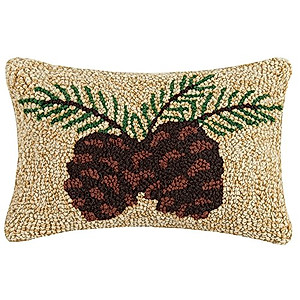 Peking Handicraft Pine Cone, 8x12 Hook Pillow