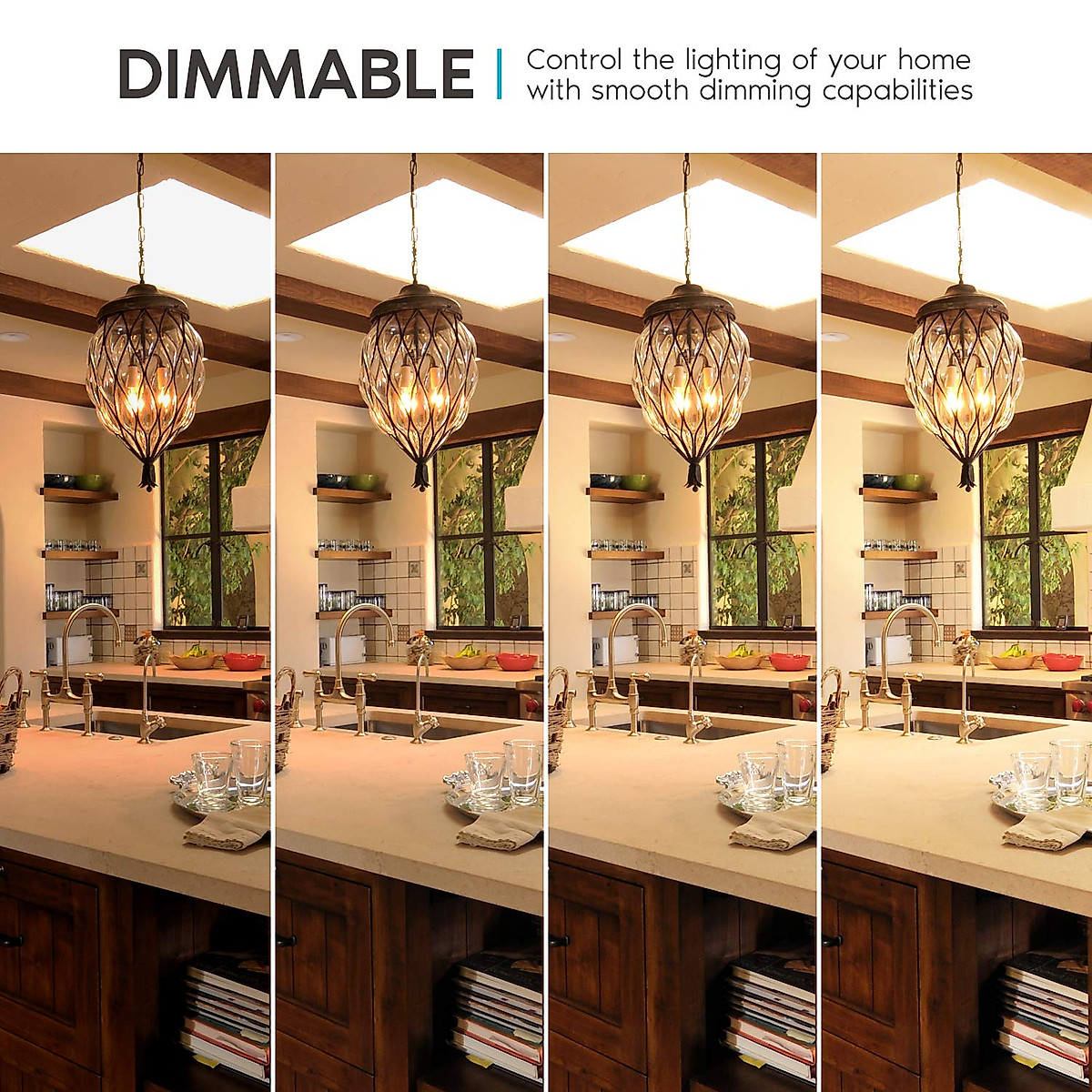 LUXRITE 4W Frosted Candelabra LED Bulbs Dimmable, 2700K Warm White, 360 Lumens, E12 LED Bulb 40W Equivalent, Flame Tip Glass, LED Candle Light Bulbs, UL Listed (6 Pack)