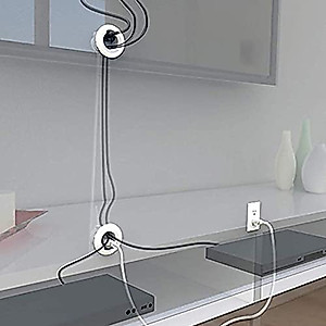 Legrand Wiremold CMK70 In Wall TV Power Grommet Kit, Cable Management Kit, Mounting Brackets, Fish Tape, and Hole Saw Included, White (1 Pair)