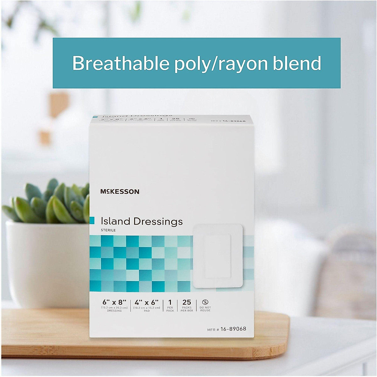 McKesson Island Dressing, Sterile, Polypropylene/Rayon, 6 in x 8 in, 25 Count, 1 Pack