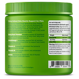 Zesty Paws Skin & Coat Bites for Dogs – Fish Oil Soft Chews with Omega-3 Fatty Acids EPA & DHA - Skin, Coat, Antioxidant & Immune Support - Hemp - 90 Count