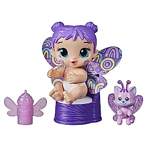 Baby Alive Glo Pixies Minis Doll, Plum Rainbow, Glow-in-The-Dark Doll for Kids Ages 3 and Up, 3.75-Inch Pixie Toy with Surprise Friend