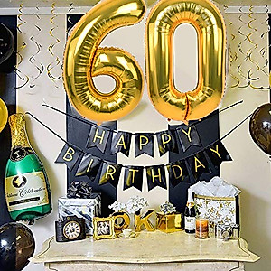 TONIFUL 40 Inch Gold Large Numbers Balloon Birthday Party Decorations, Foil Mylar Big Number Balloon Digital 50 for 50th Birthday, 50th Anniversary, Graduation Ceremony Photo Shoot