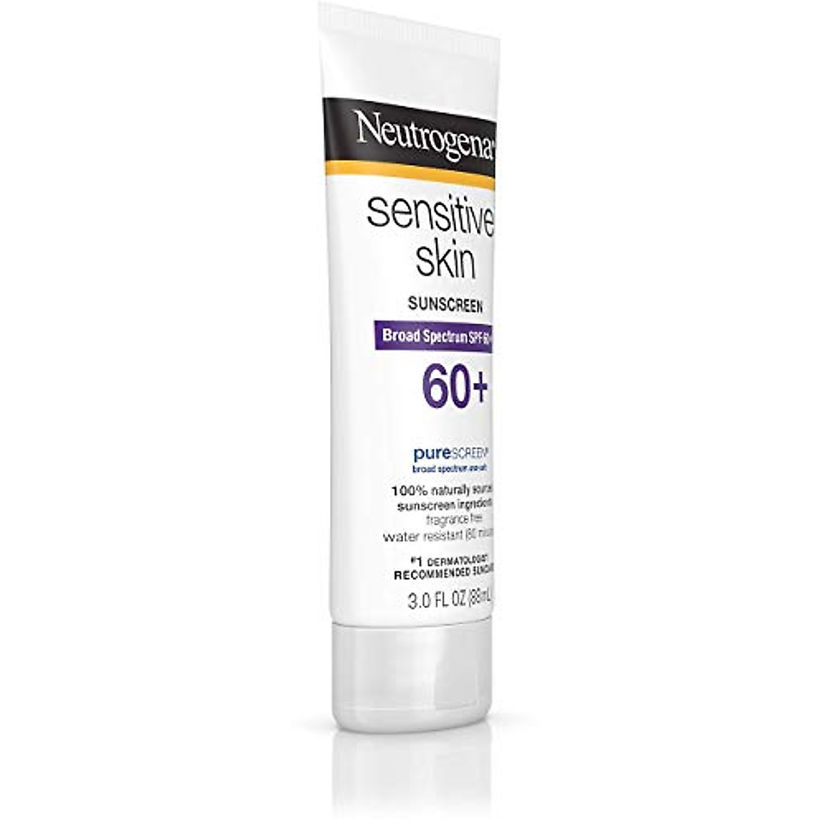 Neutrogena Sensitive Skin Sunscreen Lotion with Broad Spectrum SPF 60+, Water-Resistant, Hypoallergenic & Oil-Free Gentle Sunscreen Formula, 3 fl. oz (Pack of 3)