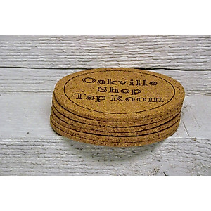 Cork Coaster set of 6 Personalized Custom Engraved. Great Gift, for Home Bar, Restaurant, Brewery, Homebrewer, complement Kegerator