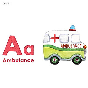 DECOWALL BA-2005N Transport Alphabet Kids Wall Stickers Wall Decals Peel and Stick Removable Wall Stickers for Kids Nursery Bedroom Living Room