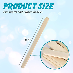 Darice 1000 Pcs Popsicle Stick, 4.5" Natural Wood Craft Sticks Supplies, Ice-Cream Stick Pop, Ages 3+