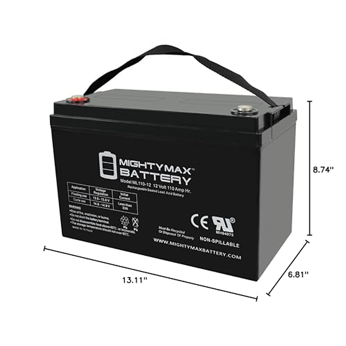 Mighty Max Battery 12V 110AH SLA Replacement Battery for Centennial CB12-115