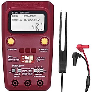BSIDE ESR02 PRO Transistor Tester SMD Components Checker Mega328 NPN/PNP Diode Resistor Inductor Capacitance ESR Meter with Tweezers