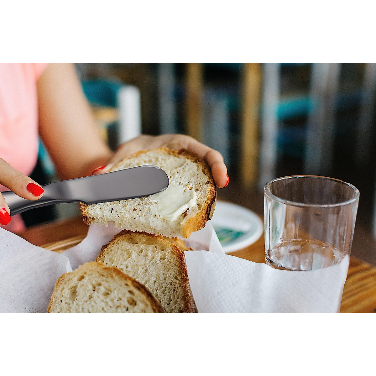 AARAINBOW Exquisite 7 Pieces Cheese Knives Set, Gift Ready Charcuterie Accessories Stainless Steel Cheese Knif Butter Knife & Fork Perfect Cheese Spreader Set, Gift for Birthday Christmas (Black)…