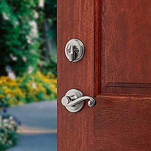 Kwikset Arlington Single Cylinder Handleset w/Lido Lever featuring SmartKey® in Satin Nickel