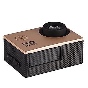 Mini Sports Camera,2inch 1080P Full LCD Screen Action Camera 4K Waterproof 30m Video Camera with Mini Camcorder Mounting Accessories Kits, BracketGold