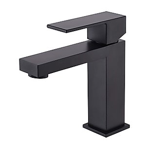 Matte Black Bathroom Faucet - Single Hole Modern Bathroom Faucet Black, Lead-Free Stainless Steel Construction, Ceramic Cartridge, cUPC Certified, ADA Single Handle Bathroom Sink Faucet Black by PRISM