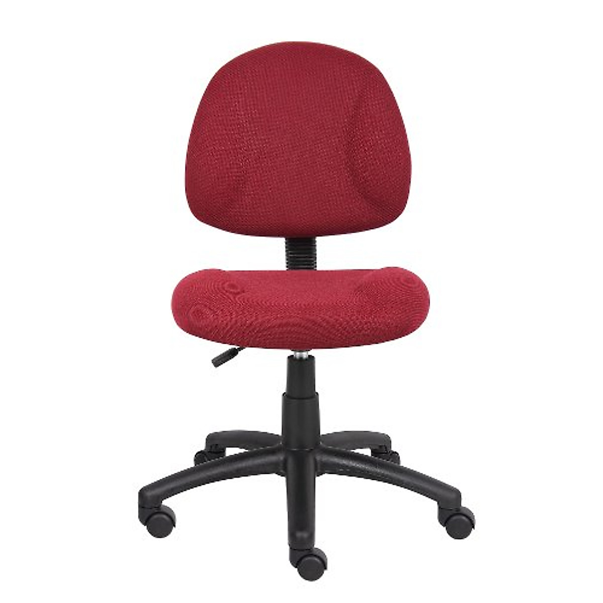 Boss Office Products Perfect Posture Delux Fabric Task Chair without Arms in Burgundy