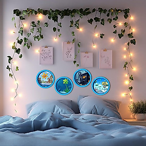 HK Studio Funny Ocean Porthole Cool Room Decor - Room Decor Y2K for Dorm, Teen Bedroom 12" Pack 4