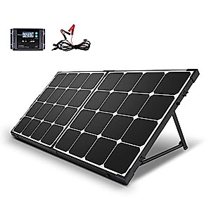 Renogy 100 Watt 12 Volt Portable Solar Panel with Waterproof 20A Charger Controller, Foldable 100W Solar Suitcase with Adjustable Kickstand, Solar Charger for Camping RV Off Grid System Power Station