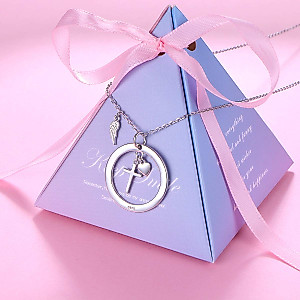 FLYOW 925 Sterling Silver Memorial Necklace A Piece of My Heart is in Heaven Pendant Jewelry in Memory of Mom Dad Grandma Grandpa Baby Loss Memorial Gift