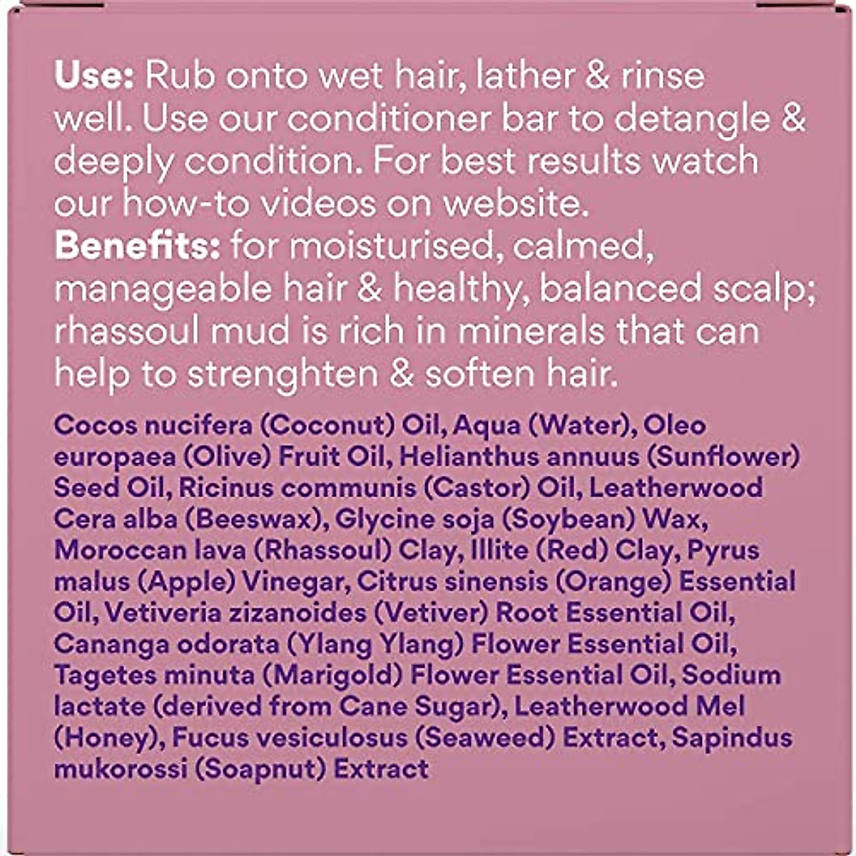 Beauty and the Bees Moroccan Mudd Shampoo Bar 100% Natural From Tasmania Australia with Leatherwood Honey and Bees Wax 125 grams