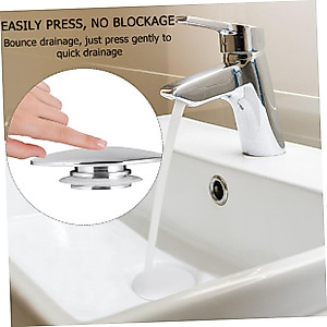 CORHAD 6 Pcs Sewer Panel Bathroom Sink Drain up drain stopper sink stopper replacement kit flume bounce sink stopper bath sink Drain Stopper Cover Stainless steel wash basin Accessories