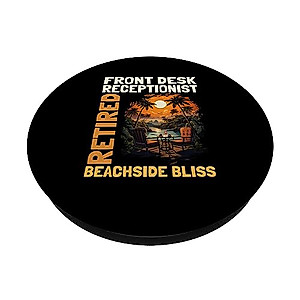 Retired Front Desk Receptionist - Funny Retirement PopSockets Swappable PopGrip