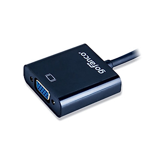gofanco Active Mini HDMI to VGA Converter (Black) with Micro USB Power Cable for Mini HDMI Enabled Ultrabooks, notebooks, Tablets, Cameras and camcorders to Connect to VGA displays (MiniHDVGA)