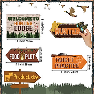 20 Pieces Hunting Party Sign Gone Hunting Party Themed Directional Sign Deer Hunting Camo Cutouts Welcome Yard Sign for Birthday Party Supplies Photo Props Backdrop Decoration