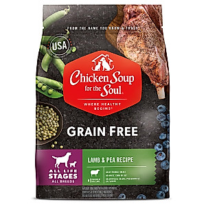Chicken Soup For The Soul Grain-Free Dry All Stages Dog Food, Lamb & Pea Recipe, 25 Pound Bag | Dry Dog Food Made with Real Ingredients, No Artificial Flavors or Preservatives