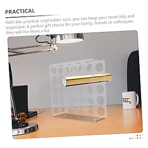 Didiseaon Easy Install Vinyl Roll Storage Rack 25 Holes Acrylic Vinyl Organizer for Craft Vinyl Wrap Rolls Holder