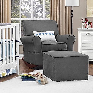 Baby Relax The Mackenzie Microfiber Plush Nursery Rocker Chair, Grey