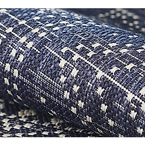 Momeni Riviera Transitional Indoor/Outdoor Area Rug, Navy, 6'6" X 9'