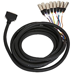 HOSA Balanced Snake DB25 to XLR3M - (16 Feet) (Black)