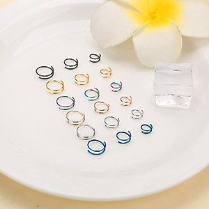 16G 8mm Surgical Steel Nose Septum Horseshoe Hoop Eyebrow Lip Navel Belly Nipple Piercing Ring 8mm Helix Tragus Daith Rook Earrings Replacement Spikes 12 Pcs