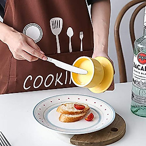 KOOV Ceramic Butter Crock, Butter Keeper for Counter, French Butter Dish Big Capacity (Yellow)