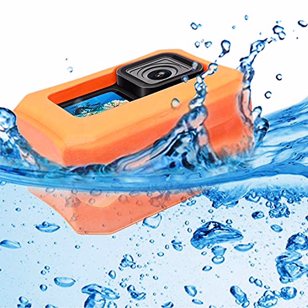 Floaty Case for GoPro HERO9 Black,Elastic Plastics Floating Accessories for Snorkeling,Surfing, Wakeboarding and More, Protective housing for GoPro9 with Screw