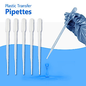 100pcs Plastic Disposable Transfer Pipettes - 3ml Plastic Calibrated Graduated Eye Dropper Suitable for Lip Gloss Transfer Essential Oils Science Laboratory Experiment