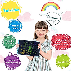 SAnmay LCD Writing Tablet 10-Inch, Doodle Board Drawing Tablet for 3 4 5 6 7 8 Year Old Kids, Erasable Electronic Doodle Pads for Toddlers, Learning Educational Toys Gifts-Blue