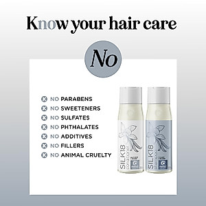Silk18 Sulfate Free Shampoo and Conditioner Set - Hydrating Moisturizer with Shea Butter, Jojoba and Argan Oil for Frizzy, Damaged Curly Hair and Dry Scalp