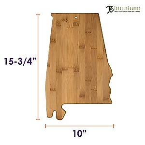 Totally Bamboo Alabama State Shaped Serving & Cutting Board, Natural Bamboo