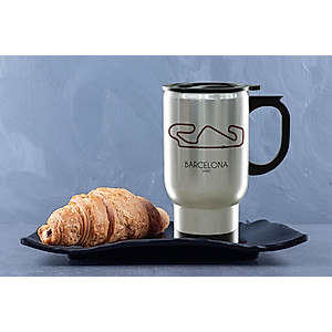 Barcelona Trail Coffee Mug , Barcelona Spain F1 Coffee Mugs , Spain F1 Course Map , Best F1 Course Map Sporting , 14oz Travel Steel Mug F1 Map , F1 Gifts for Him & Her , Barcelona Mugs Souvenirs