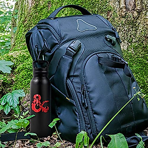 Dungeons & Dragons OFFICIAL Ampersand Logo 24 oz Insulated Canteen Water Bottle, Leak Resistant, Vacuum Insulated Stainless Steel with Loop Cap