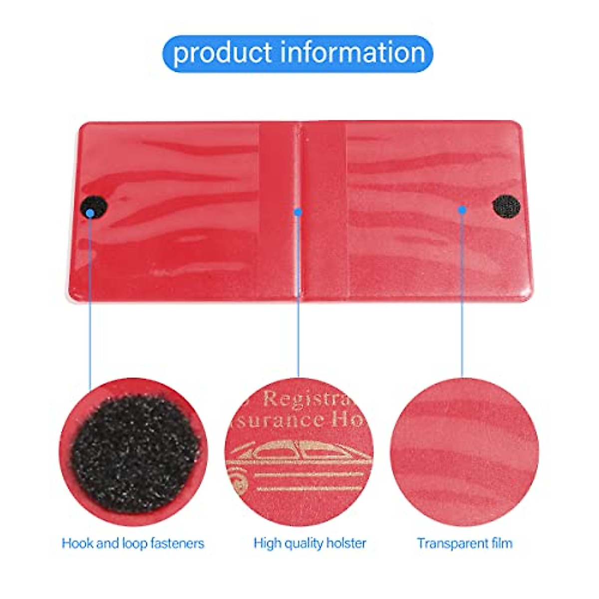 VAGURFO 2 Pack Car Insurance and Registration Card Holder,Glove Box Important Document Organizer,Premium Wallets for Essential Car Important Automobile Documents,Car Accessories for Men & Women (Red)